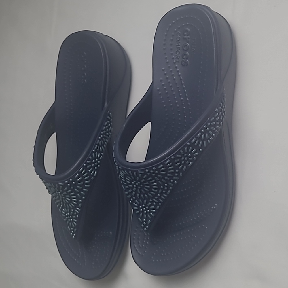 Crocs Monterrey Diamante Dual Comfort Slip On Wedge S… - Gem